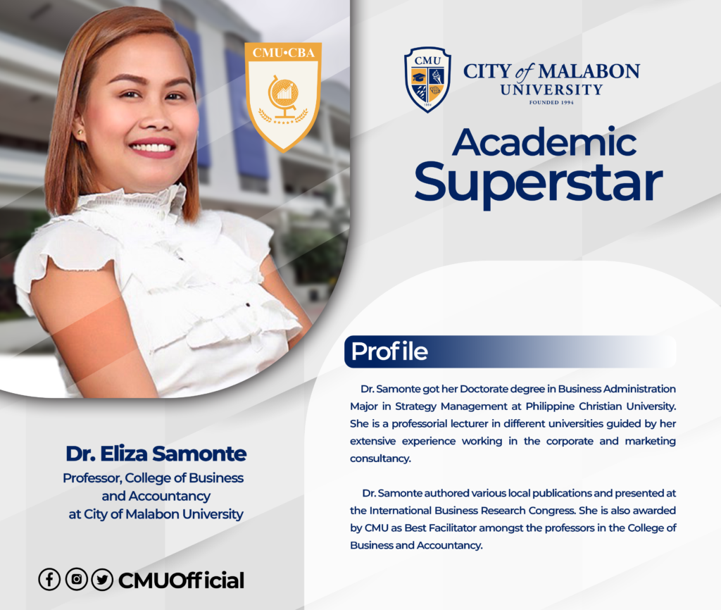 ACADEMIC SUPERSTAR | Dr. Eliza Samonte – City of Malabon University