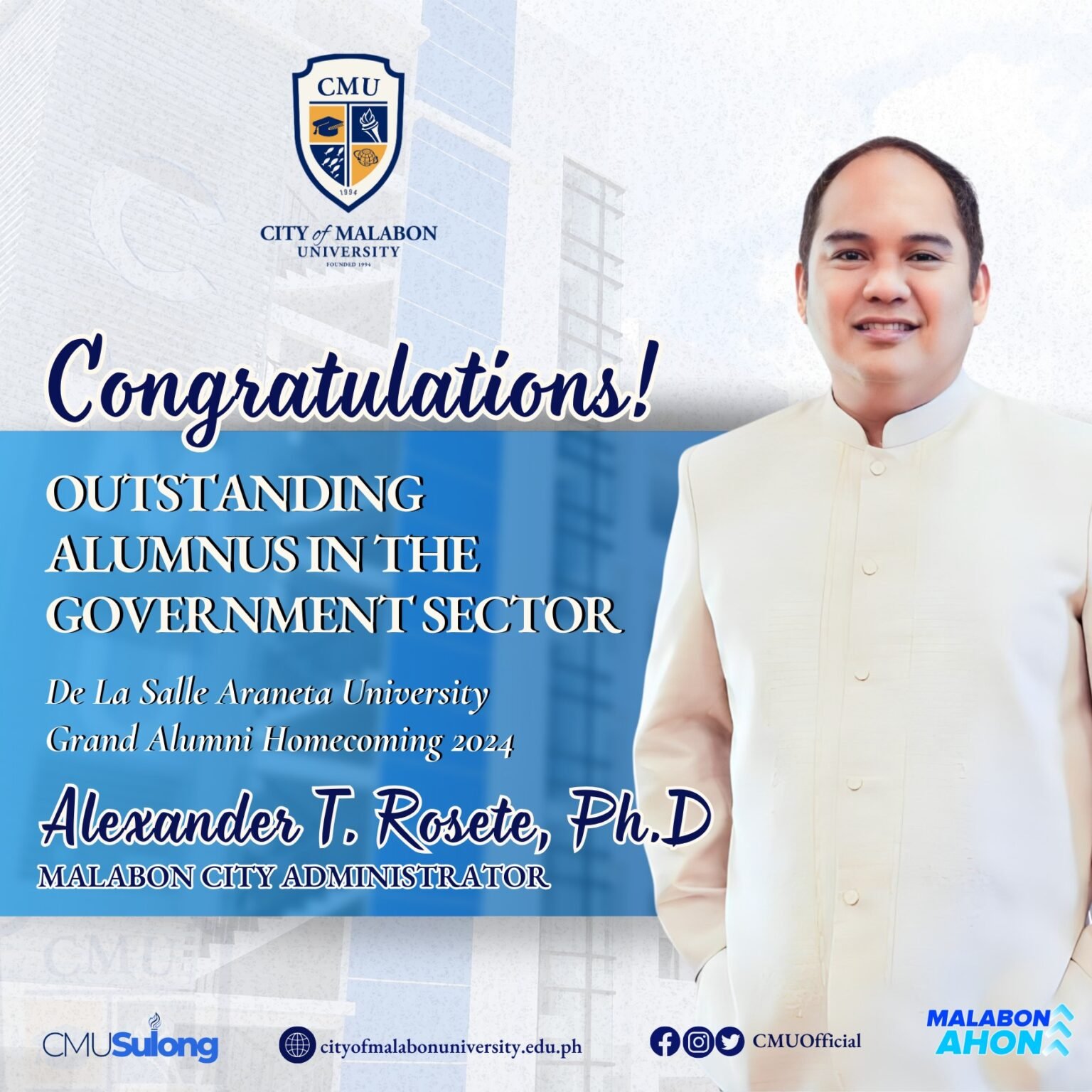 DLSAUAAI Grand Alumni Homecoming 2024 Honors Dr. Alexander T. Rosete as ...